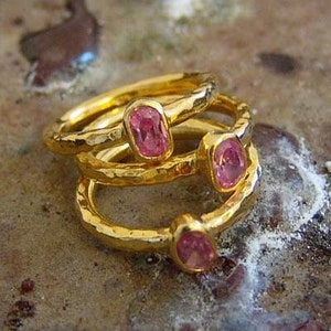 Sultan Pink Topaz Ring Gemstone 925K Sterling Silver Dainty Ring Silver ...