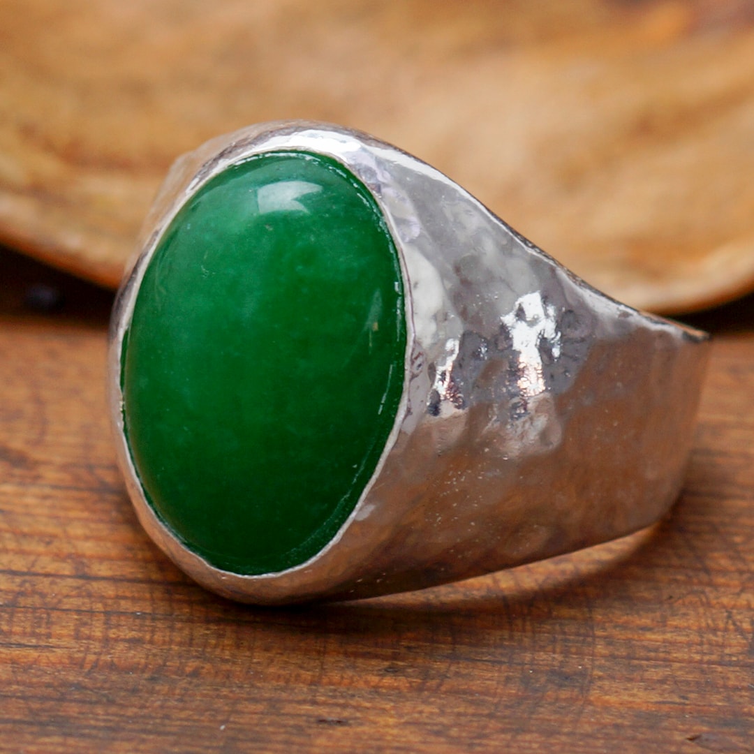 Sultan Jade Men's Ring Solid Sterling Handmade Dainty Jewelry Authentic ...