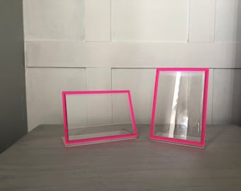Yellow Acrylic Neon Floating Frame - Etsy