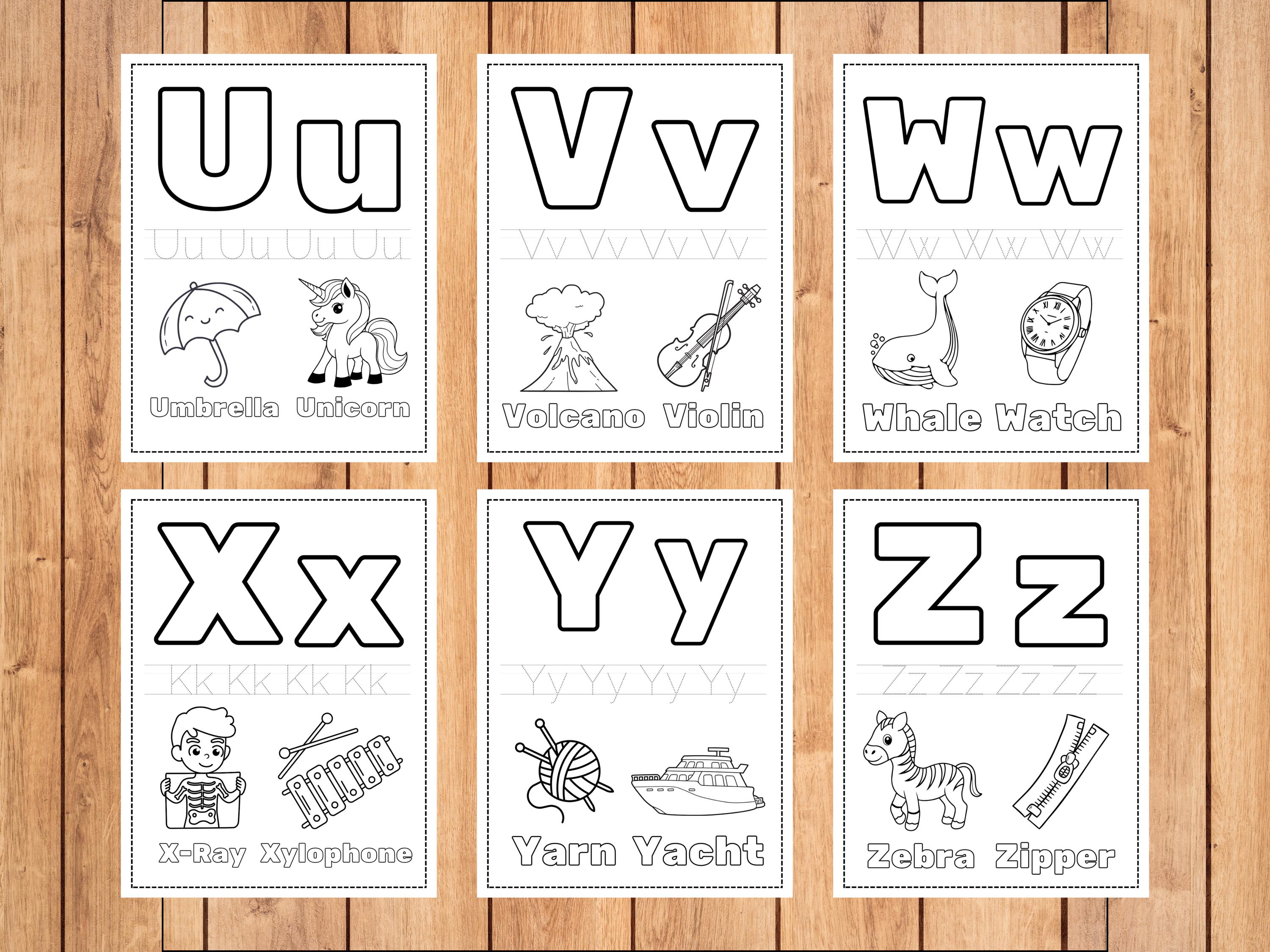 Alphabet Coloring Pages A-Z: Preschool Learning Activity (PDF Download ...