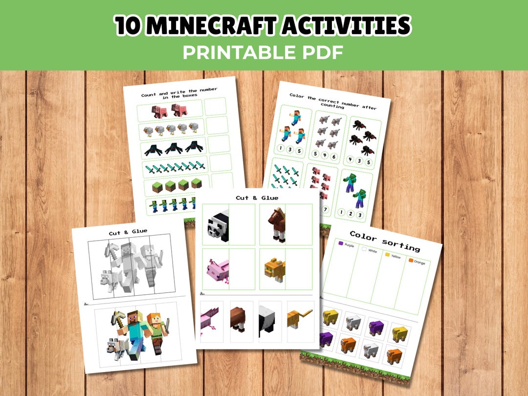 Minecraft Activities for Kids, Printable Activities for 3-4 Year Old ...
