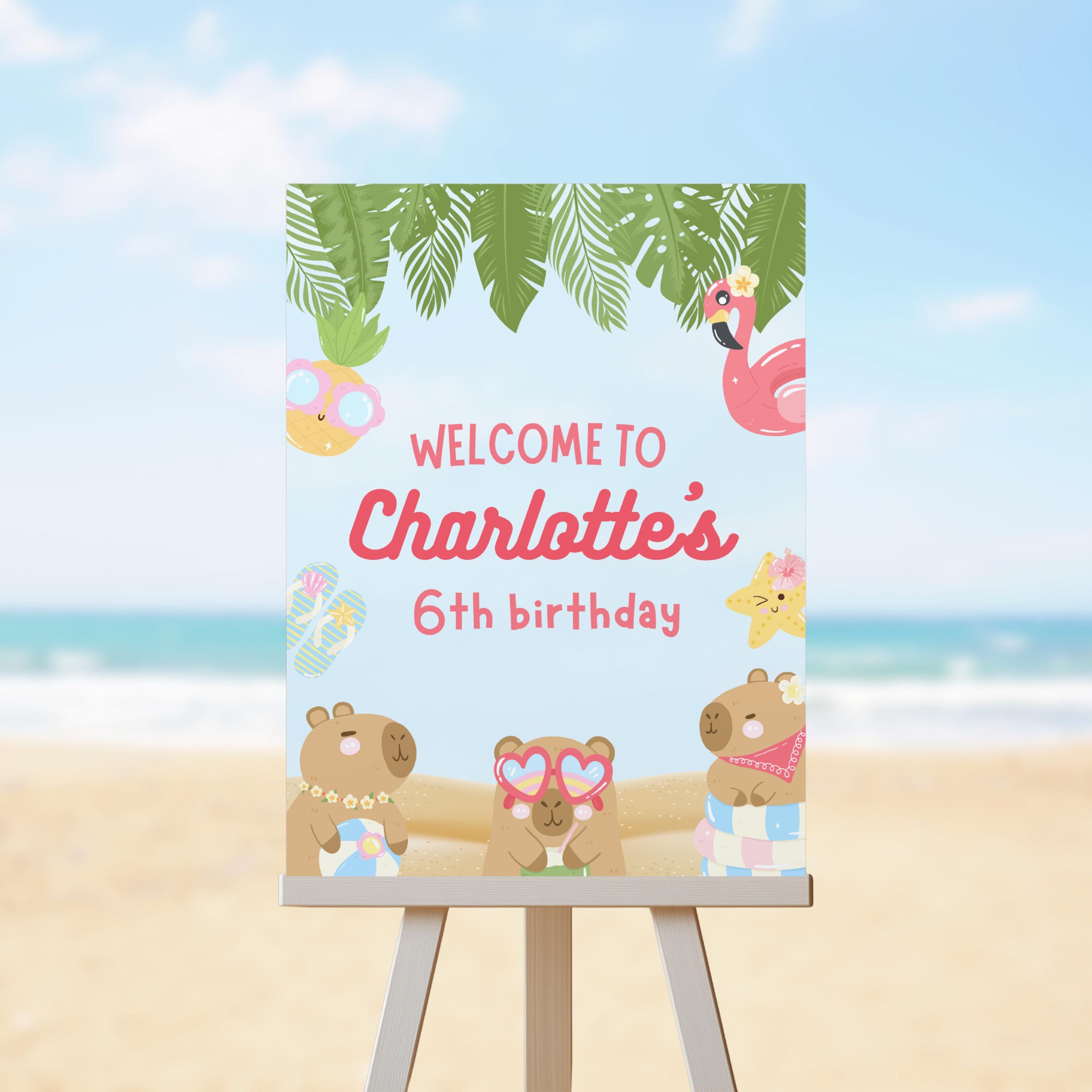 EDITABLE Capybara Banner, Happy Birthday Banner, Capybara Template ...
