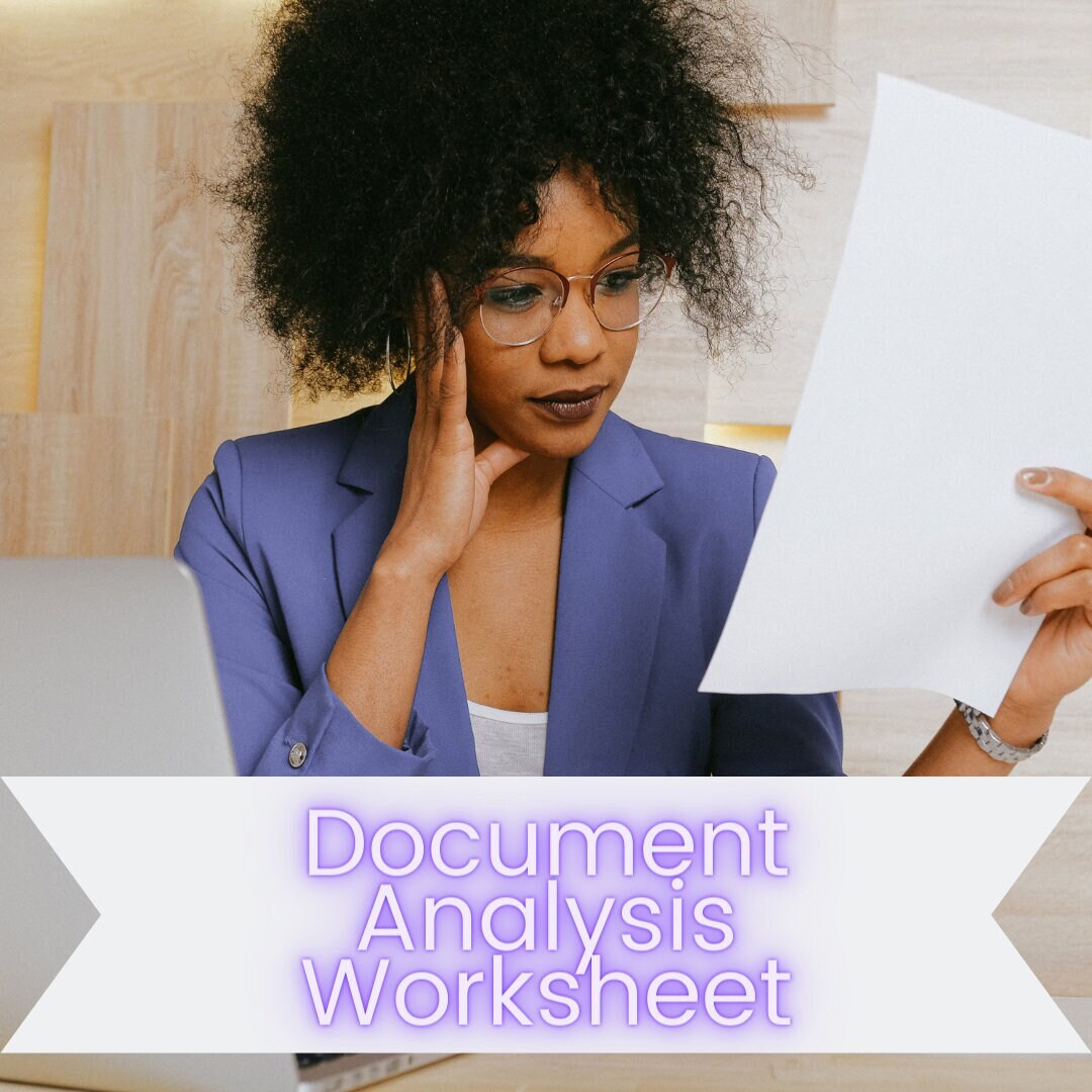 Document Analysis Worksheet - Etsy