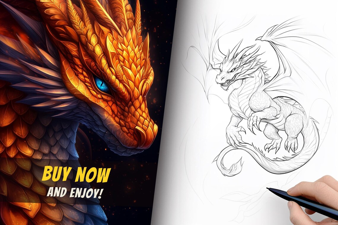 40 Dragon Coloring Pages | Printable Fantasy Art | Mythical Creatures ...