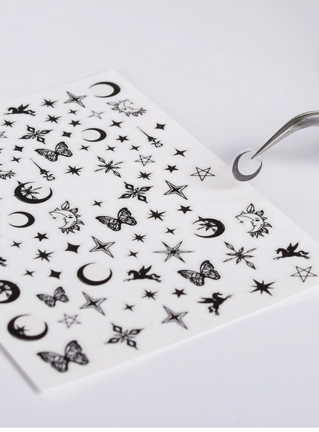 Witchy Weird Nail Decal /moon Star Witch Nail Sticker/ Tarot Nail ...