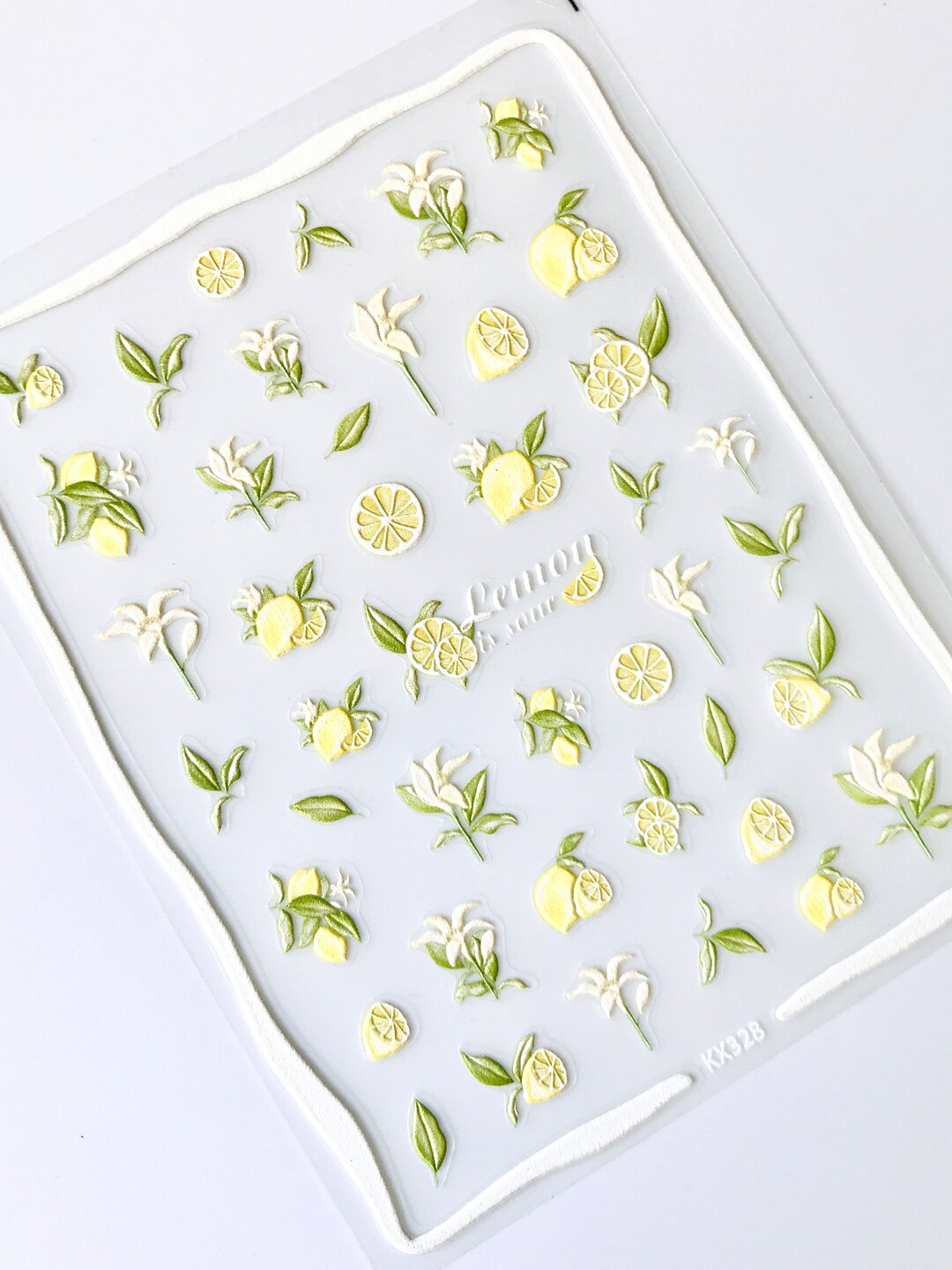 Lemon Summer Fruit Embossed Nail Decal Sticker/ Cute Nail Art/ Nail ...