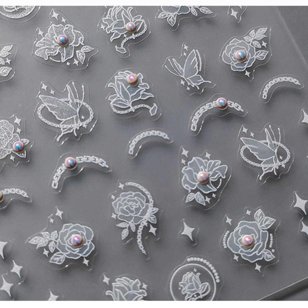 Pearl Flower Nail Sticker Decal Wedding Bride Bridemaid/ Flower Decal ...