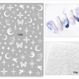 Witchy Weird Nail Decal /moon Star Witch Nail Sticker/ Tarot Nail ...