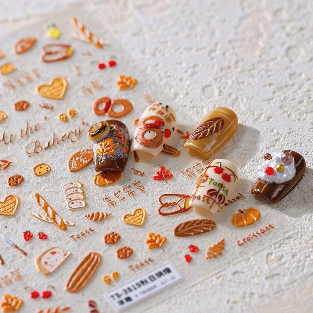 Bread Bakery Toast Baguette Yummy Nail Decal Sticker/ Cute Nail Art DIY ...