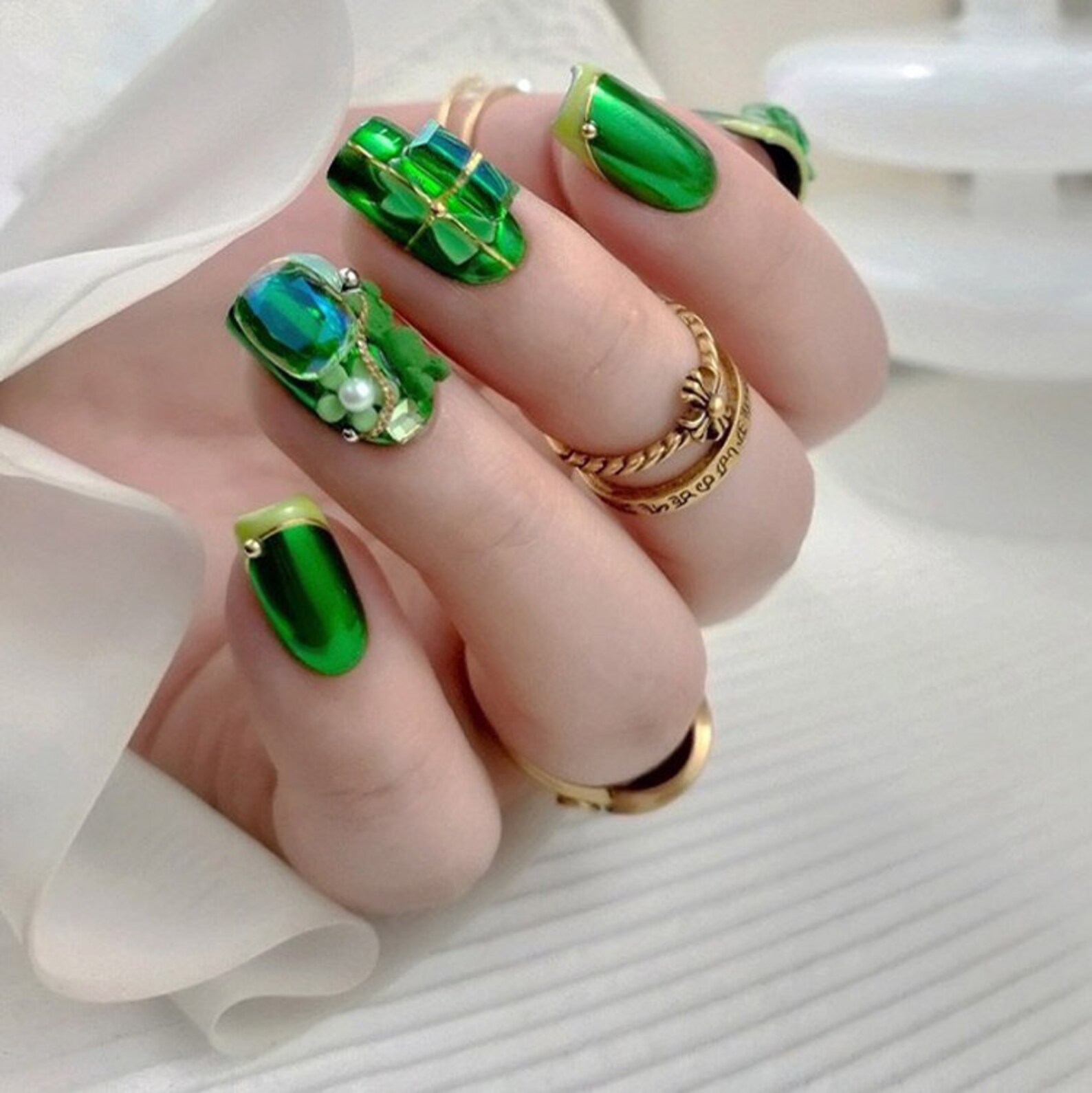 Tree Green Chrome Nail Powder/ Chrome Powder for Nail/ Dip - Etsy