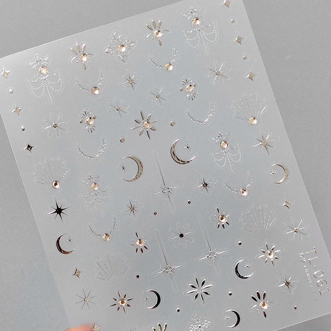 Gold Silver Star Moon Celestial Tarot Nail Sticker Decals/ Nails Art ...