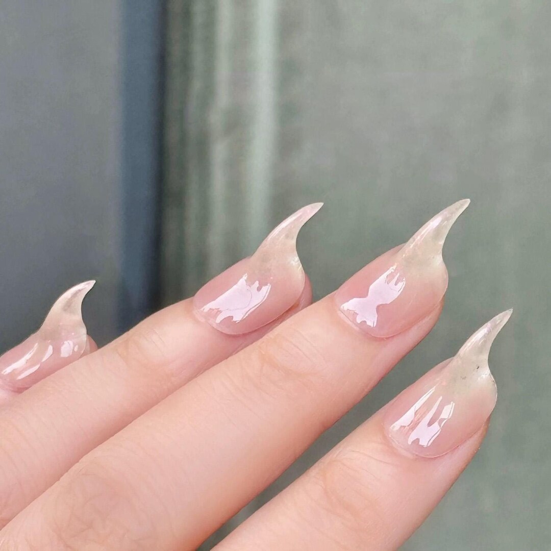 Claw Nail Devil Demon Halloween Creepy Press On/ False Acrylic Handmade ...