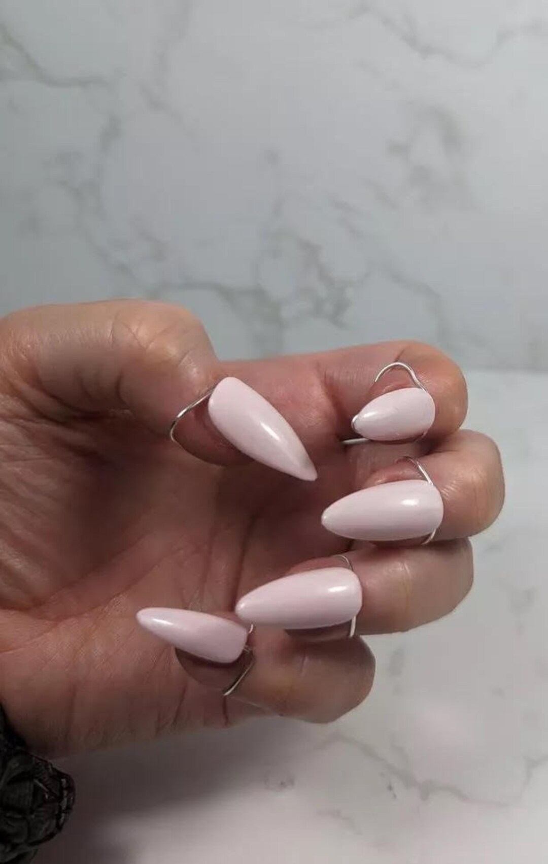 Wudu Nail Ring Halal Nails Adjustable No Glue/ 10 Pieces Gold Silver ...