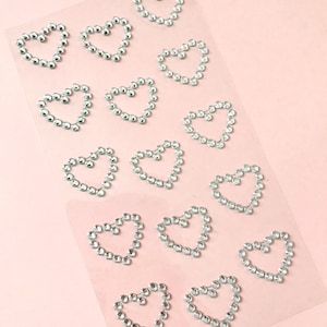 Rhinestone Heart Face Gems Jewels Sticker 2 Colors/ Festival Party Make ...