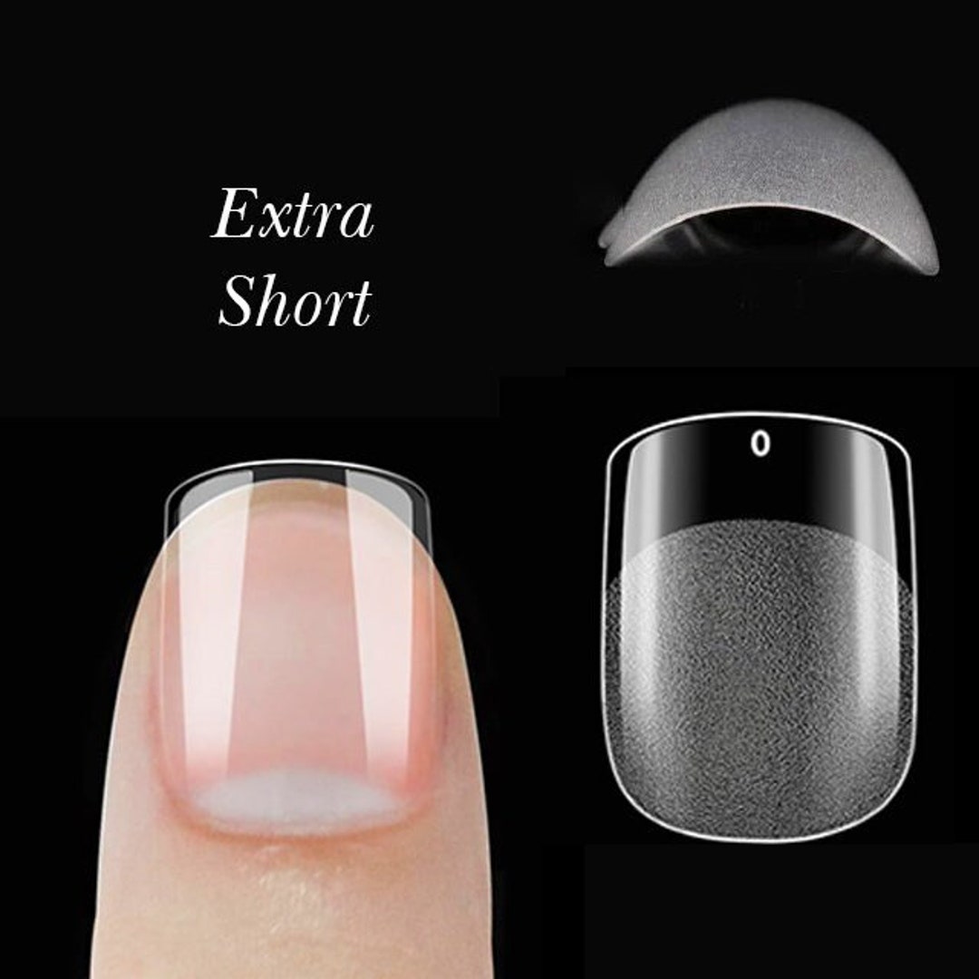 Extra Short Square Nail Tips/ Clear Short Nails/ False Press on Extend ...