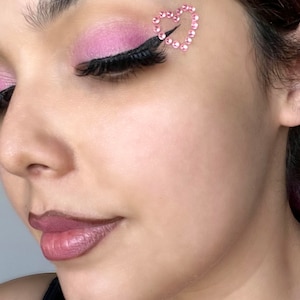 Rhinestone Heart Face Gems Jewels Sticker 2 Colors/ Festival Party Make ...