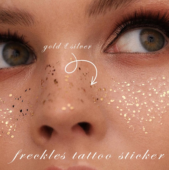 Gold Freckles Face Tattoo Sticker Temporary/ Gold Silver Body - Etsy