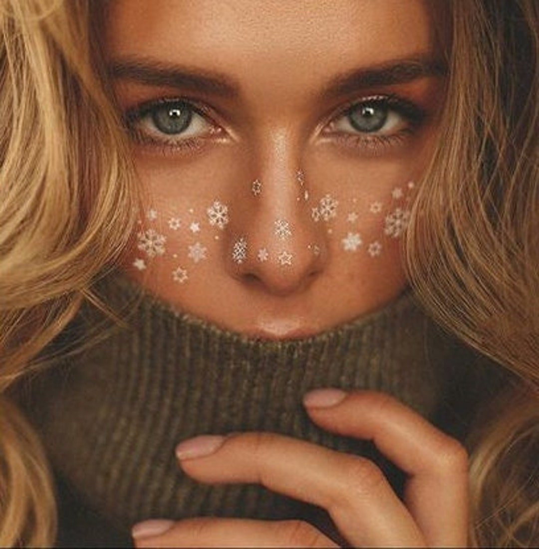 Snowflake Makeup Face Tattoo Sticker Winter/ Temporary Body Tattoo ...
