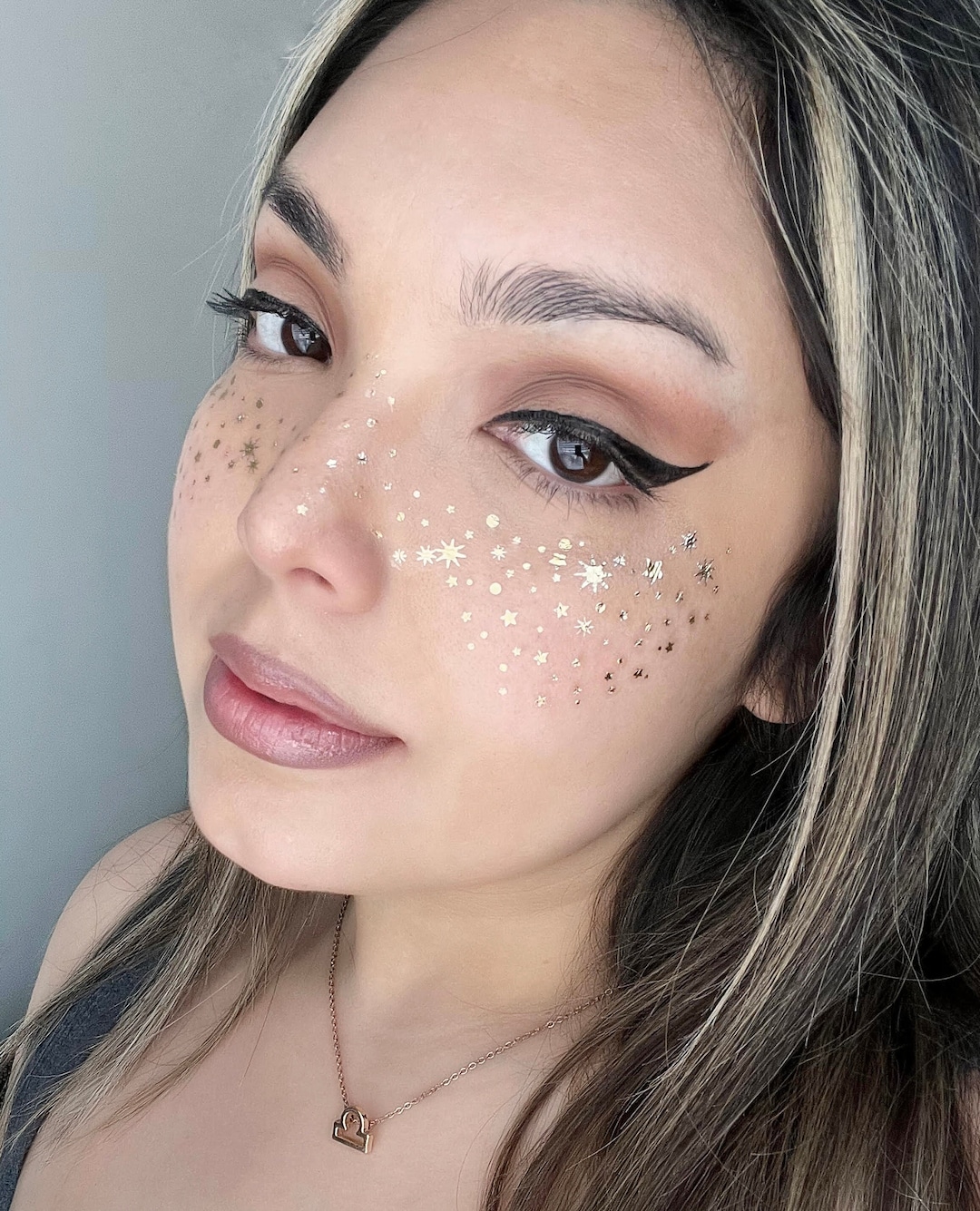 Gold Star Freckle Face Sticker/ Temporary Party Favor/ Gold Freckle ...