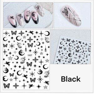 Witchy Weird Nail Decal /moon Star Witch Nail Sticker/ Tarot - Etsy