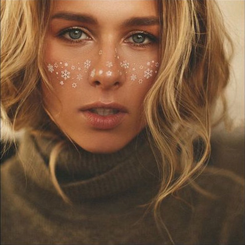 Snowflake Makeup Face Tattoo Sticker Winter/ Temporary Body - Etsy