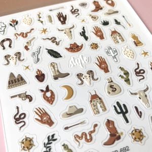 Cowgirl Cowboy Nail Sticker Decal/ 3D Embossed DIY at Home - Etsy