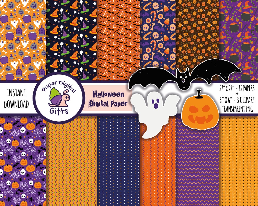 Halloween Digital Paper, Halloween Backgrounds, Halloween Papers ...