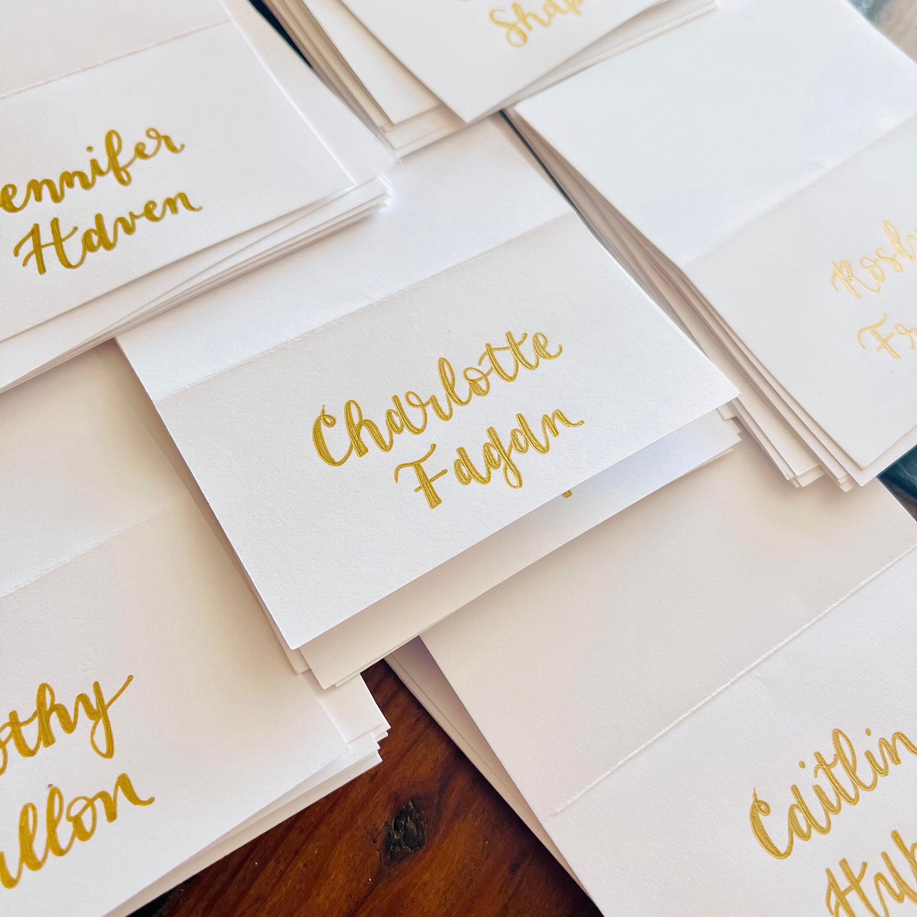 Paper & Party Supplies Place Cards Place Card Hand Lattered on White ...