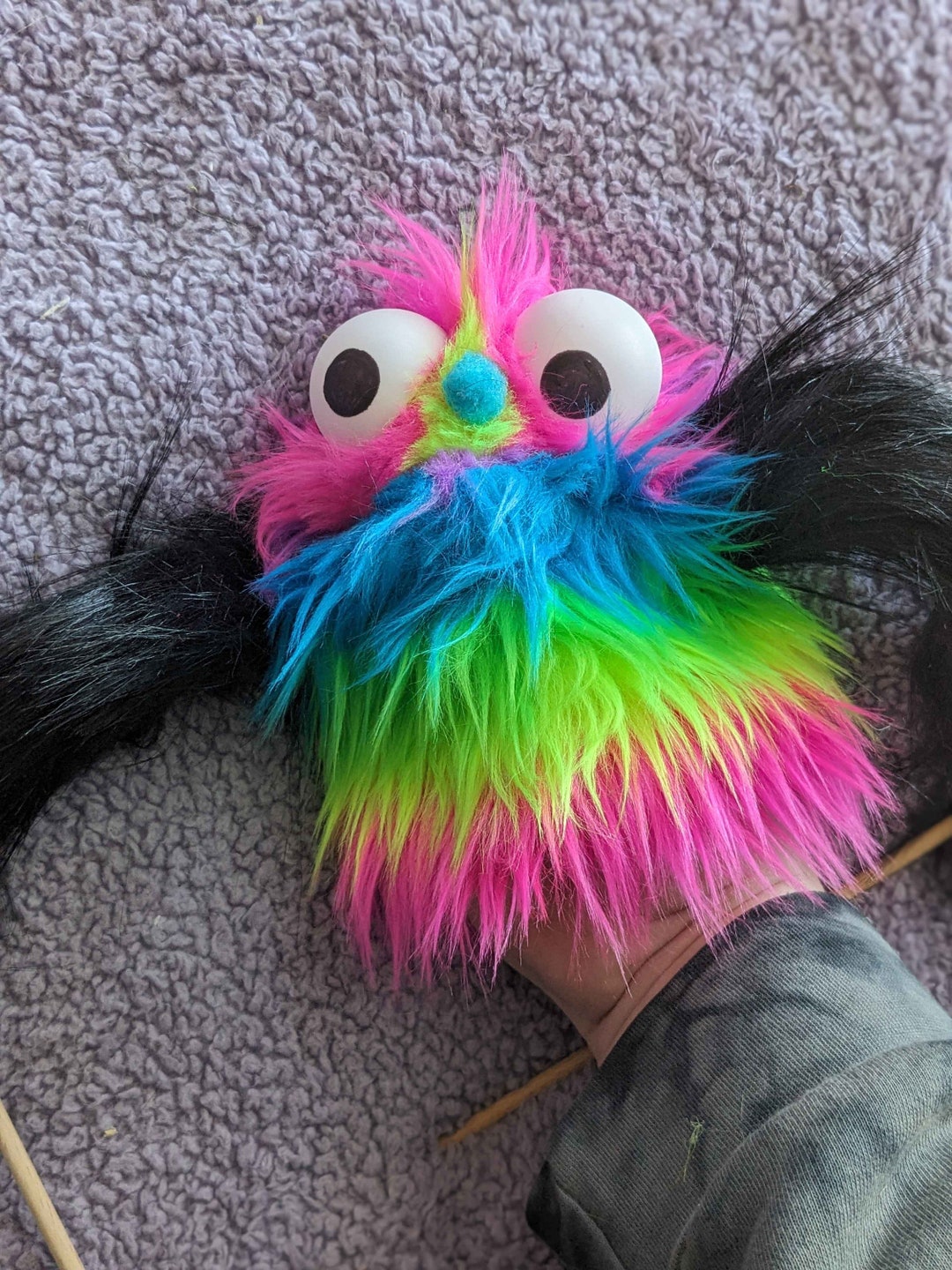 Rainbow Mini Monster Puppets - Etsy