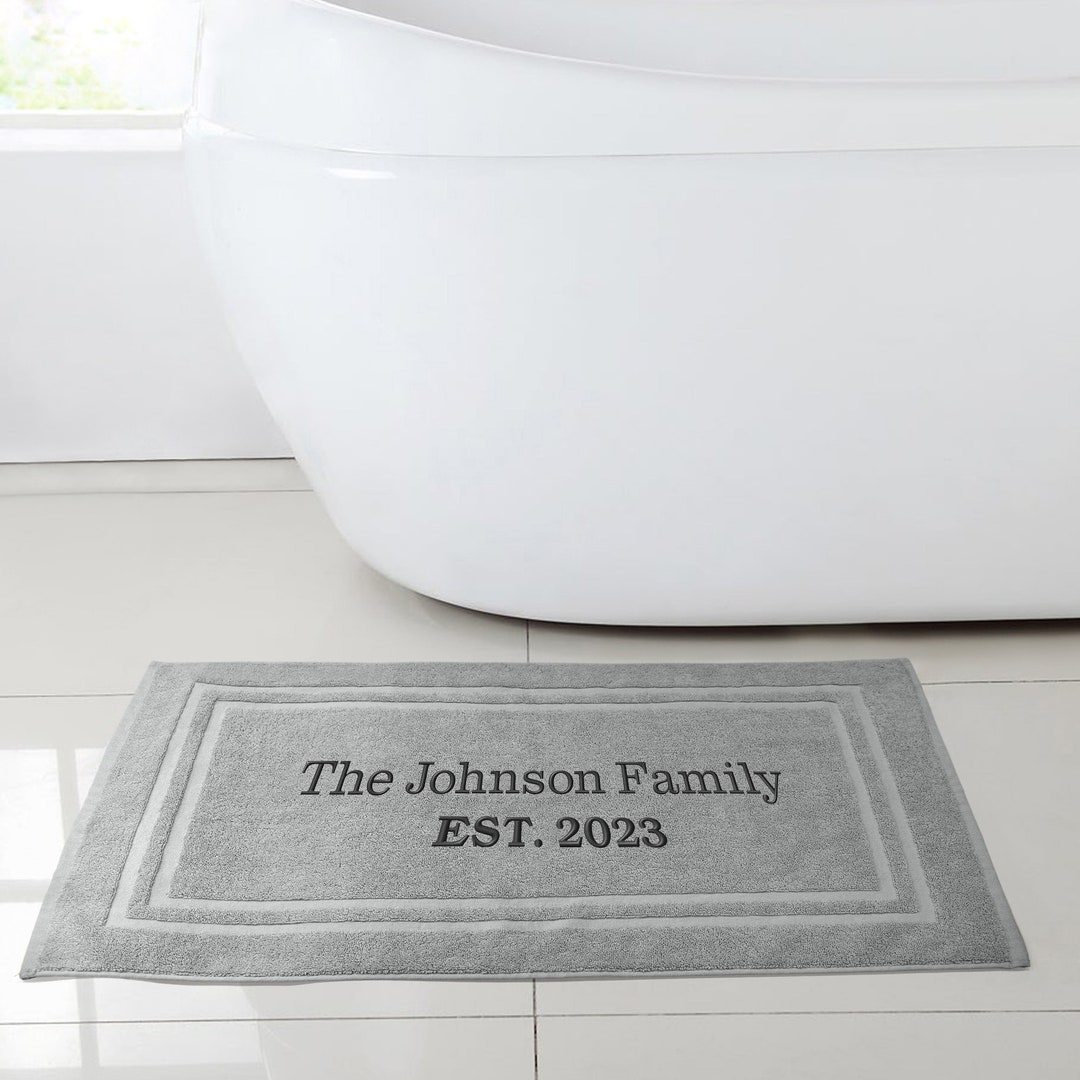 Personalised Bathmat, Custom Embroidery Add Your Name, Text or Message ...