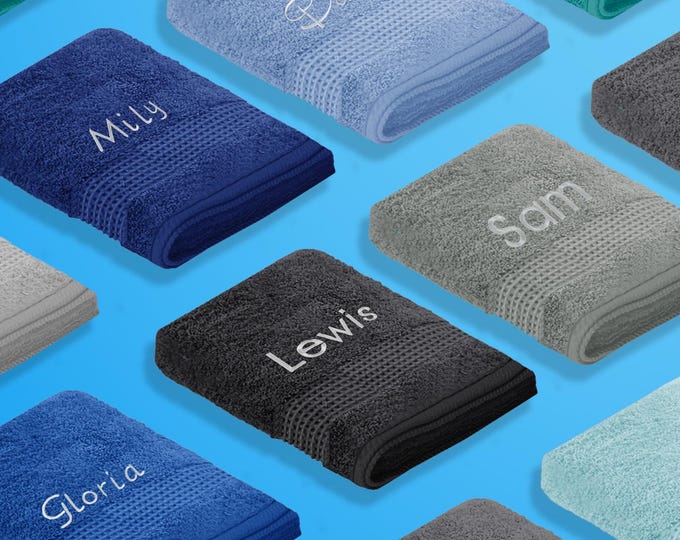 Personalised Embroidered Towel With Single Name, Home Gift, Bath Towel ...