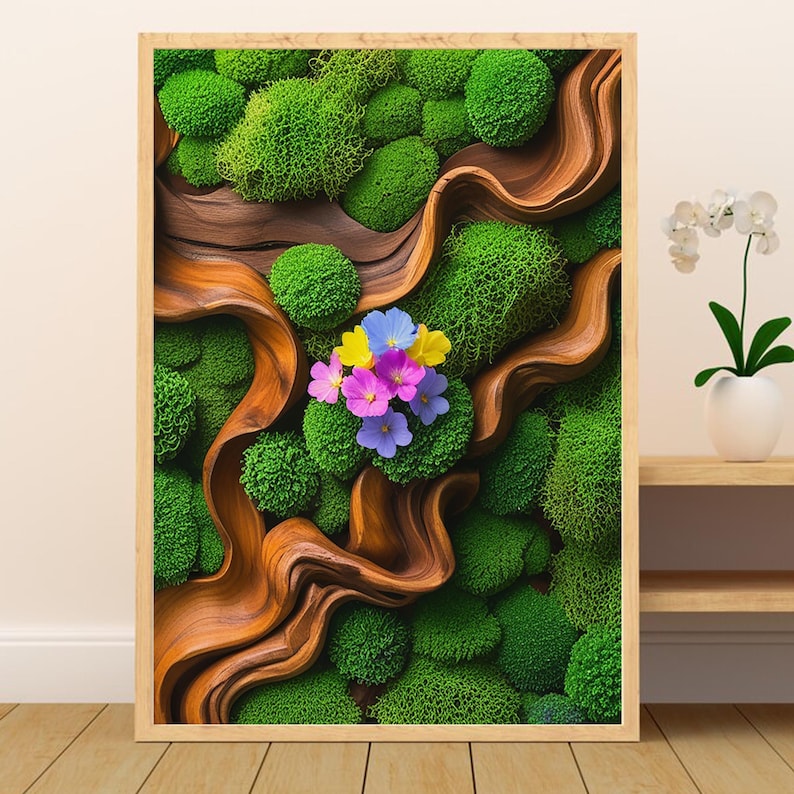 Moss Wall Art. Moss Wall Printable. Moss Wall Digital. Moss Art. Moss ...