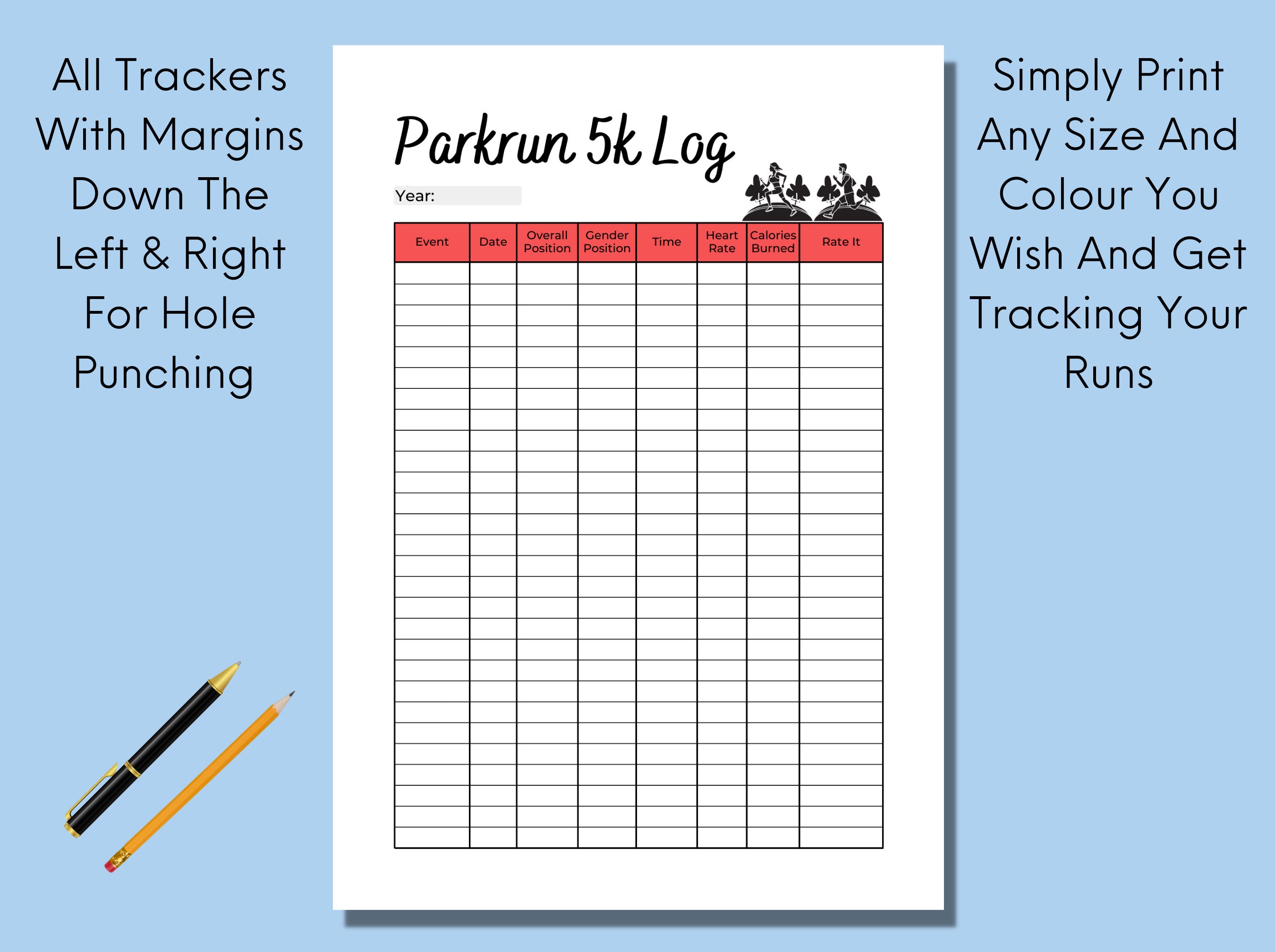 Parkrun Tracker Printable, Parkrun Gift, Running Log, Gift for Runner ...