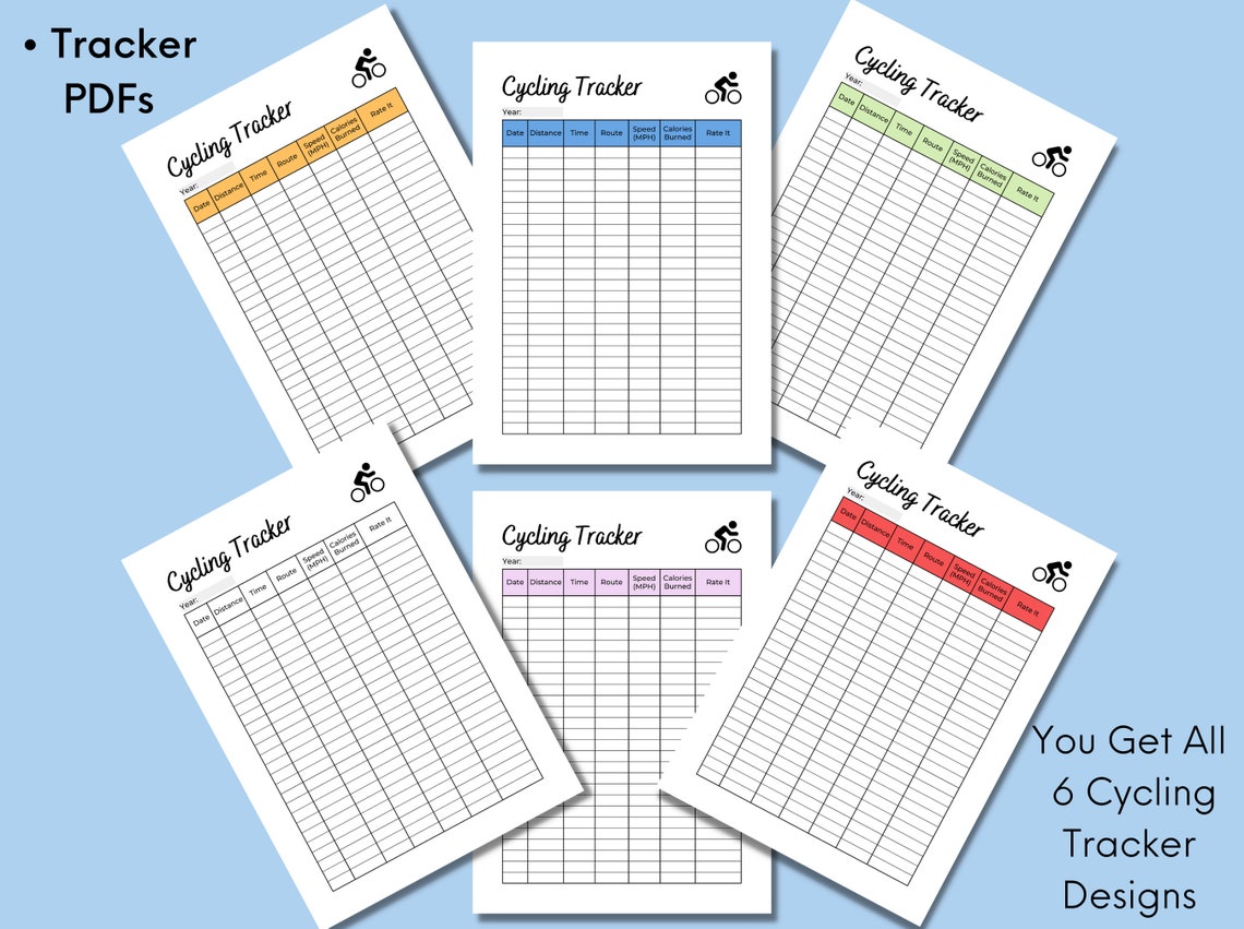 Cycling Tracker Printable, Biking Log, Gift for Cyclist, Inspirational ...