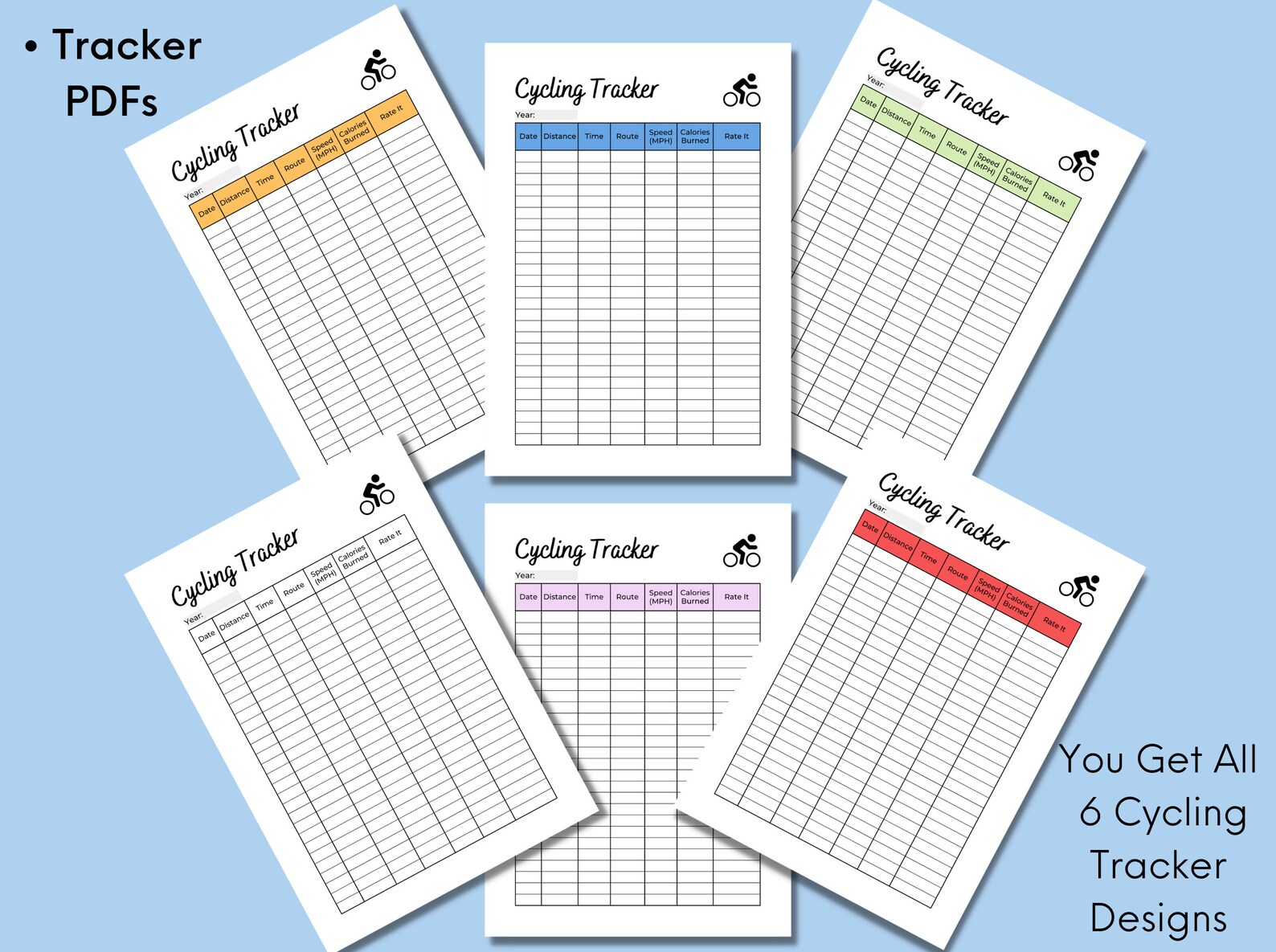 Cycling Tracker Printable, Biking Log, Gift for Cyclist, Inspirational ...