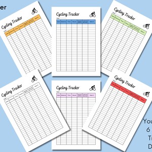 Cycling Tracker Printable, Biking Log, Gift for Cyclist, Inspirational ...
