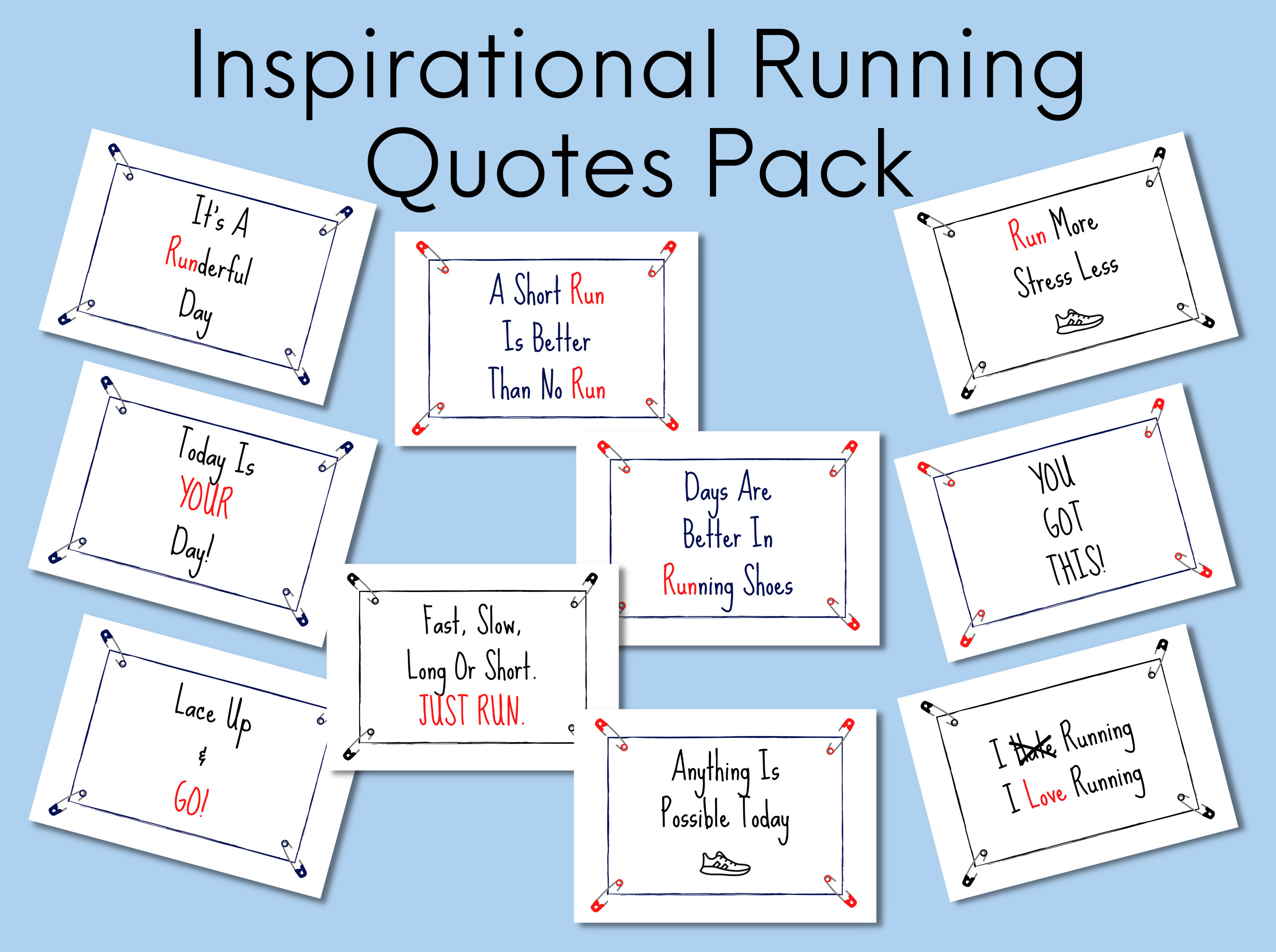Inspirational Running Quotes, Motivational Quote Printable, Gift for ...