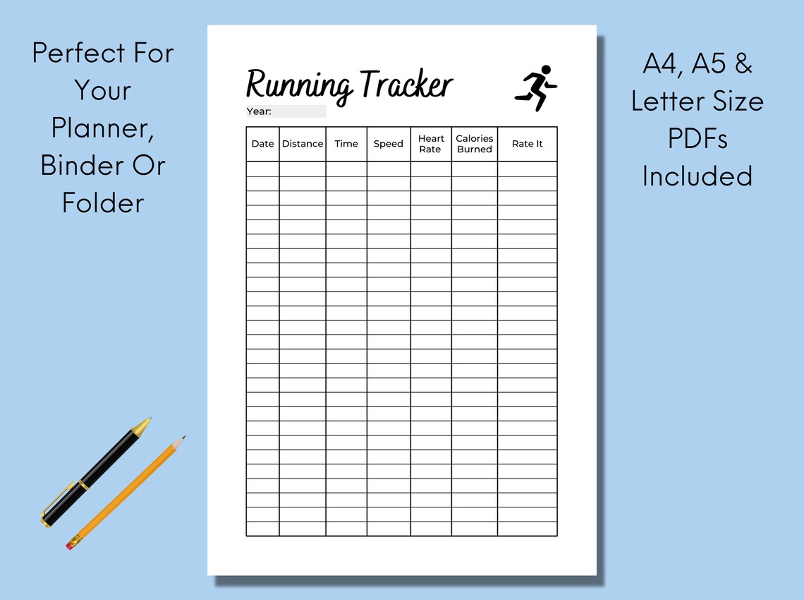 Running Tracker Printable Jogging Log Running Download - Etsy
