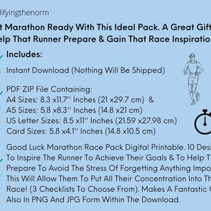 Good Luck Marathon Gift Pack, Running Gift, Marathon Printable, Gift ...