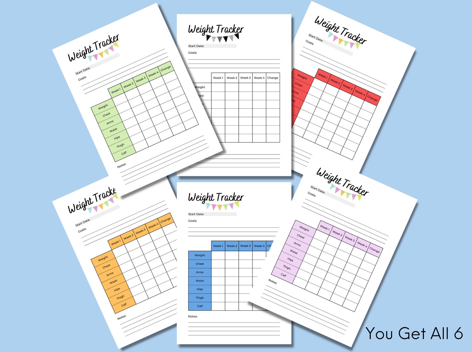 Monthly Weight Tracker Printable, Weekly Weight Log, Weight Loss Diary ...