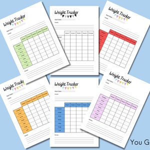 Monthly Weight Tracker Printable, Body Measurement Log (digital ...