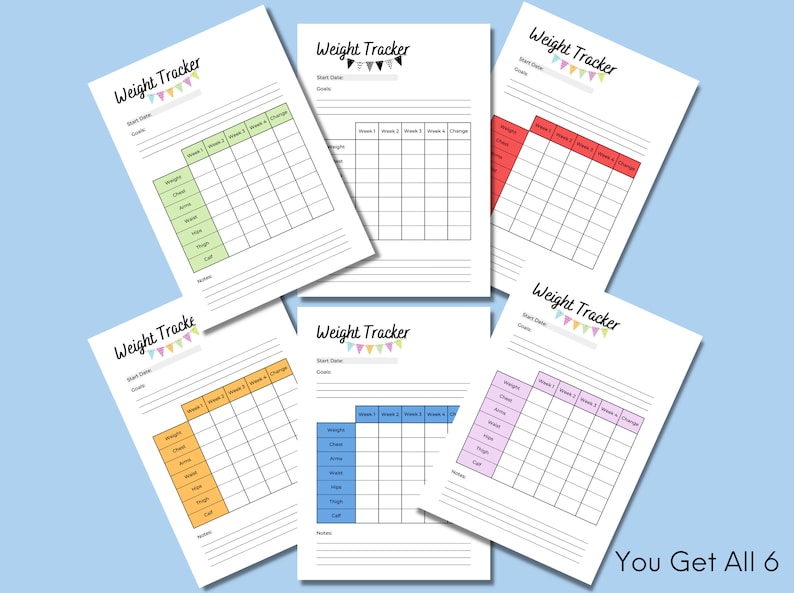 Monthly Weight Tracker Printable, Weekly Weight Log, Weight Loss Diary ...