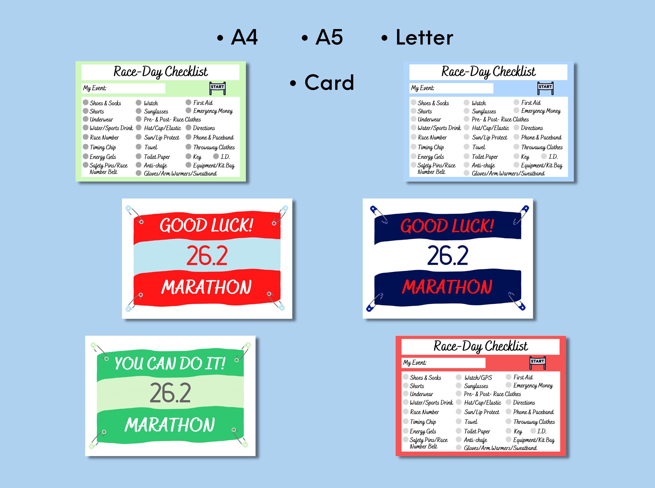 Good Luck Marathon Gift Pack, Running Gift, Marathon Printable, Gift ...