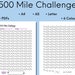 500 Mile Challenge Printable, Running Tracker (digital Download) - Etsy