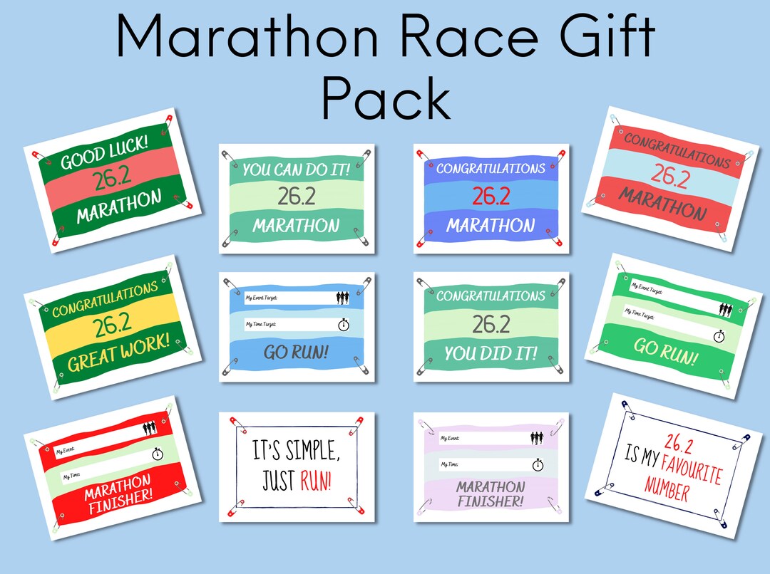 Marathon Race Gift Pack, Gift for Runner, Marathon Prints, Running ...