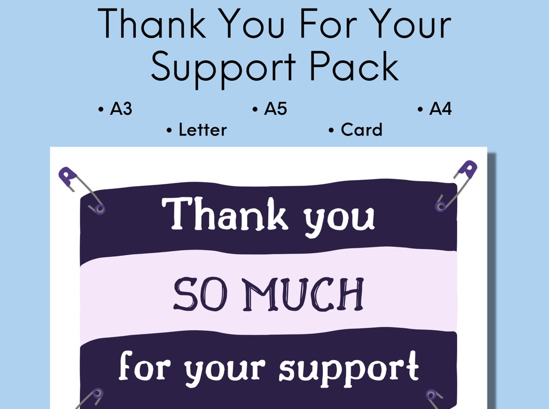 Thank You for Your Support Print, Support for Running Gift, Race Thank ...