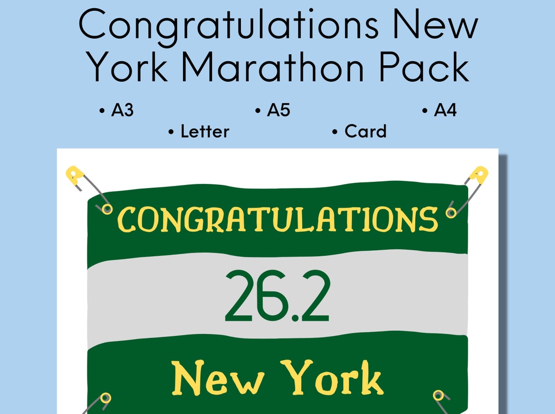 Congratulations New York Marathon, Gift for Runner, Marathon Printable ...