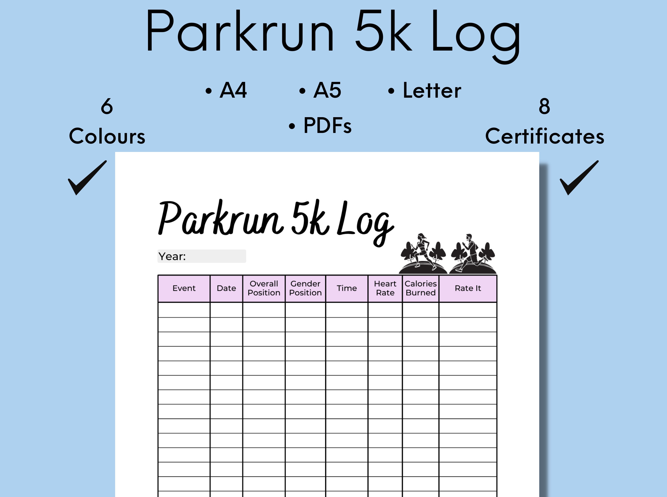 Parkrun Tracker Printable, Parkrun Gift, Running Log, Gift for Runner ...
