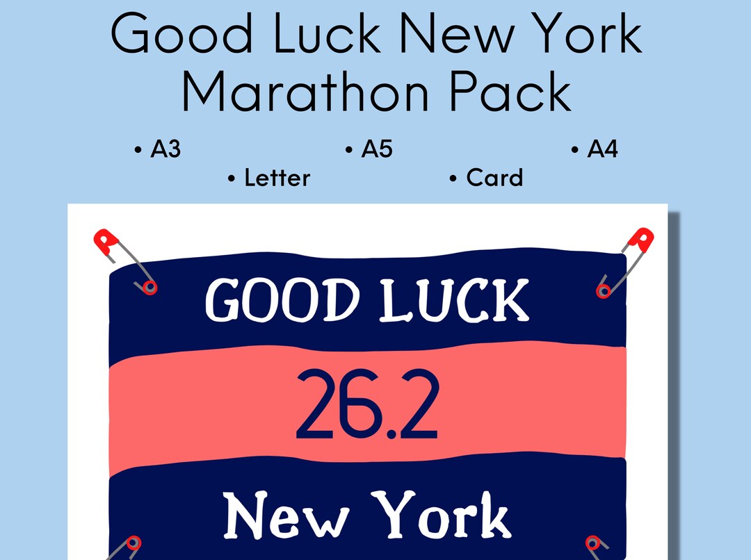 Good Luck New York Marathon, Gift for Runner, Marathon Printable ...