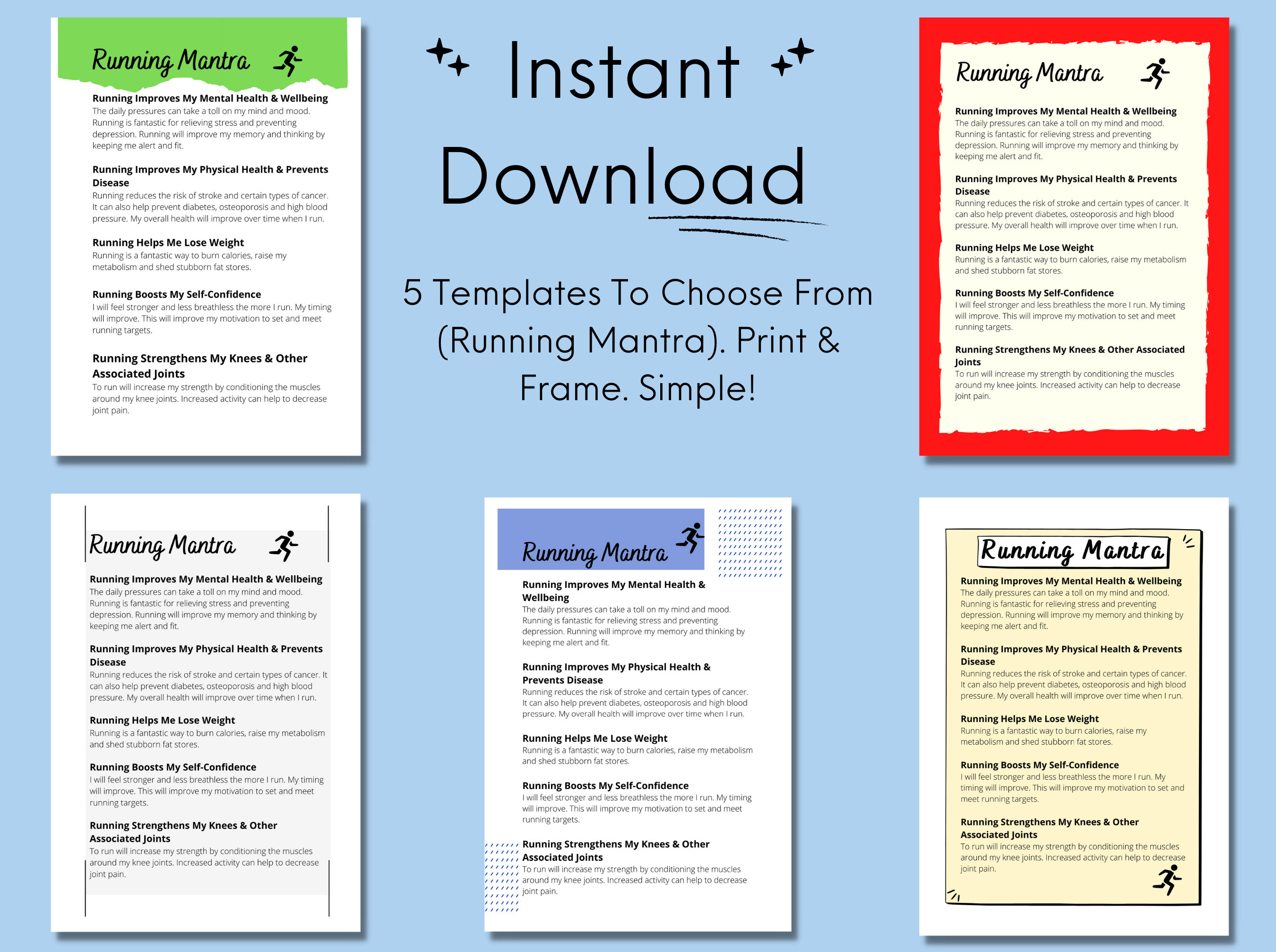 Running Tracker Printable, Jogging Log, Running Download, Runner Wall ...